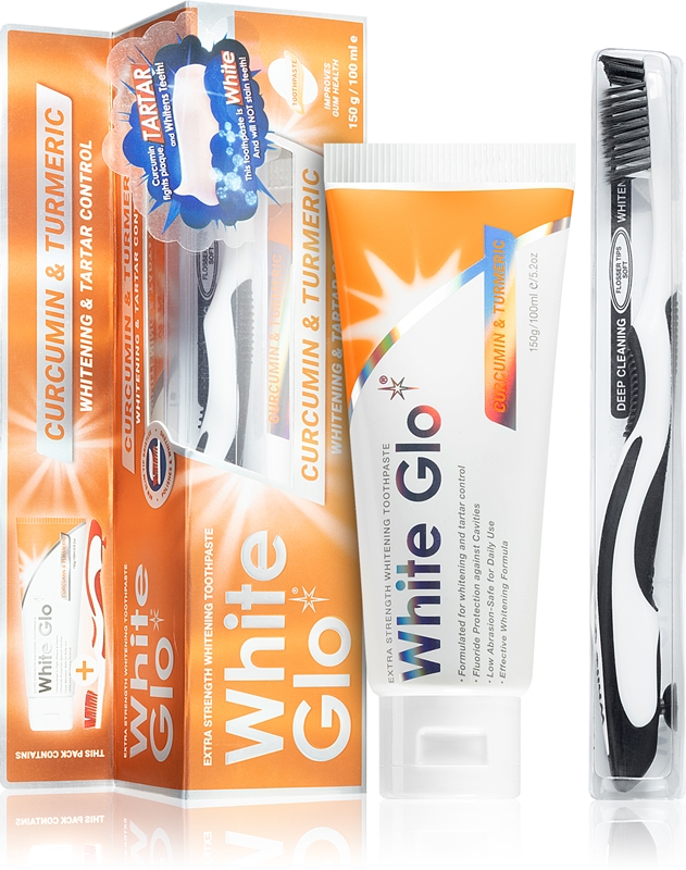 White Glo Whitening & Tartar Control whitening toothpaste with brush ...
