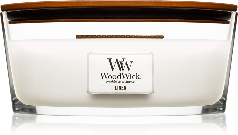 Woodwick Linen Duftkerze mit holzdocht (hearthwick)