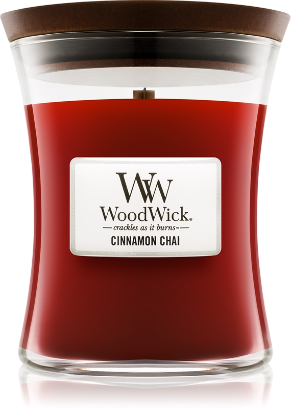 Woodwick Cinnamon Chai bougie parfumée avec mèche en bois | notino.fr
