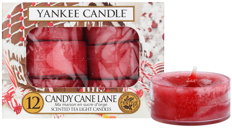 Yankee Candle Candy Cane Lane Tealight Candle 12 x 9,8 g | notino.co.uk
