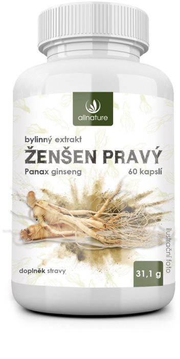Allnature Ženšen Bylinný Extrakt Výživový Doplnok Na Posilnenie Imunity Notinosk
