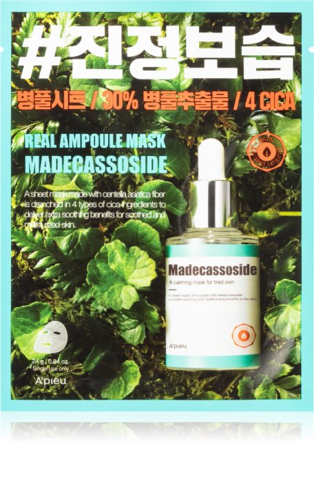 A´pieu Madecassoside Real Ampoule Calming Face Sheet Mask for Sensitive ...