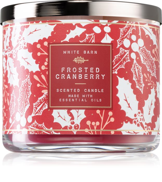 Bath & Body Works Frosted Cranberry scented candle With Essential Oils ... Bath & Body Works Frosted Cranberry scented candle With Essential Oils ...