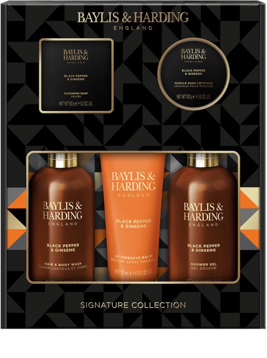 Baylis & Harding Black Pepper & Ginseng Gift Set (for Bath) for Men ...
