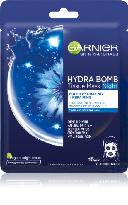 Garnier Skin Naturals Hydra Bomb nourishing face sheet mask Night ...