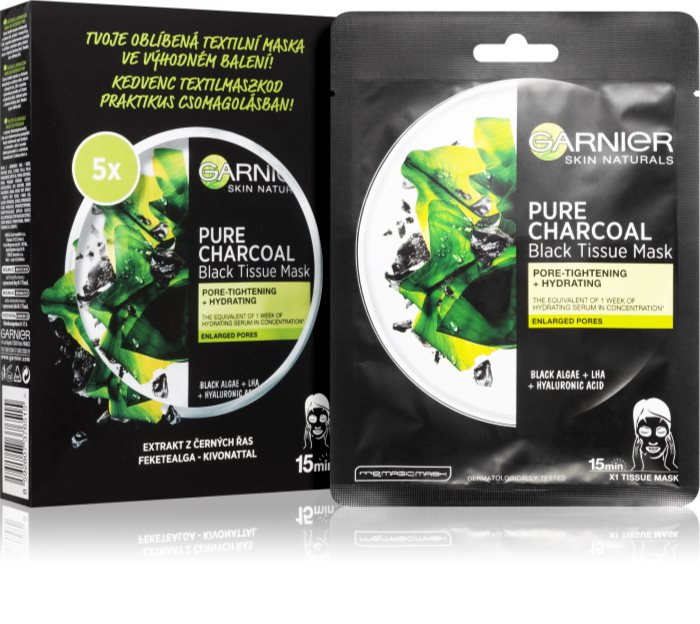 Garnier Skin Naturals Pure Charcoal sheet mask set | notino.ie