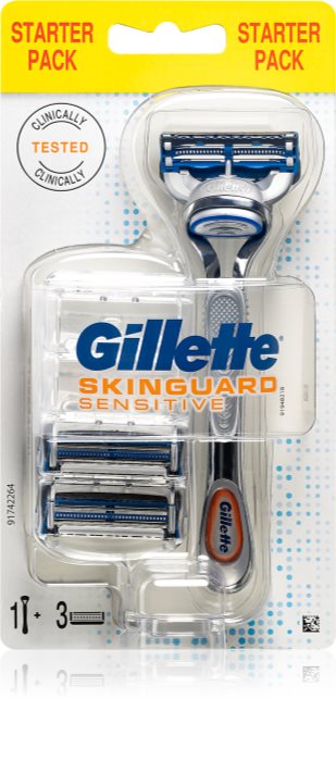 Gillette Skinguard Sensitive Razor for Sensitive Skin + Spare Blades 3 ...