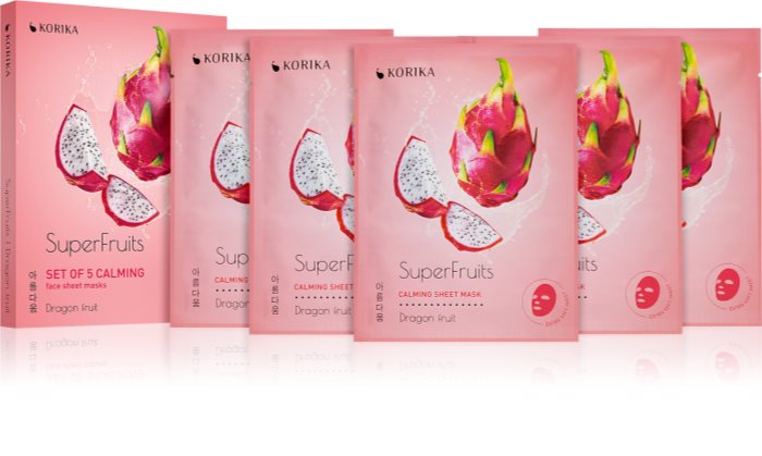KORIKA SuperFruits face mask set at a reduced price Dragon fruit (with ...