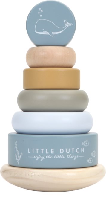 Little Dutch Rocking Ring Stacker Ocean Blue anneaux à empiler en bois ...