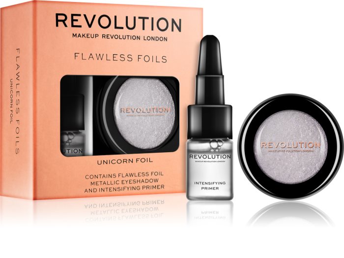Makeup Revolution Flawless Foils metaliczne cienie do powiek z bazą Makeup Revolution Flawless Foils metaliczne cienie do powiek z bazą