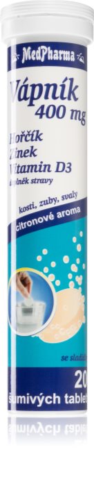 MedPharma Vápník 400 mg + hořčík + zinek + vitamin D3 šumivé tablety ...