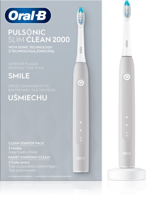 Oral B Pulsonic Slim Clean 2000 Grey Sonic Toothbrush | notino.co.uk