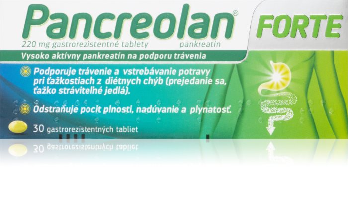 Pancreolan Pancreolan Forte 220mg enterosolventné tablety | notino.sk