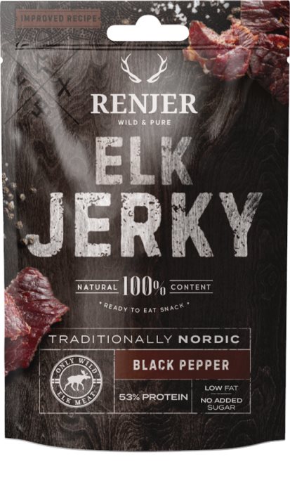 RENJER Nordic Elk Jerky Black Pepper sušené maso los | notino.cz