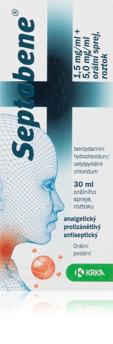 Septabene Septabene 1.5mg/ml+5.0mg/ml perorální sprej | notino.cz