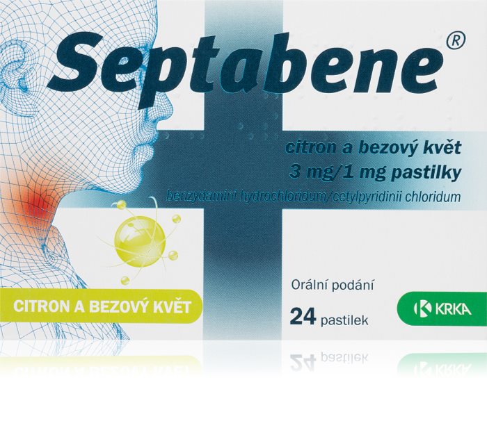 Septabene Septabene citron a bezový květ 3mg/1mg pastilky | notino.cz