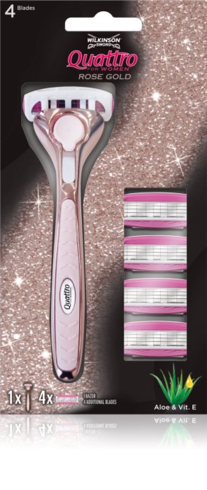 Wilkinson Sword Quattro for Women Rose Gold Dames Scheermes+ ...