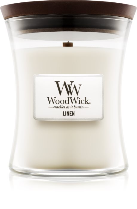 Woodwick Linen bougie parfumée avec mèche en bois | notino.fr