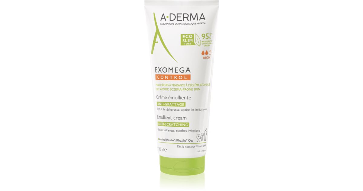 A-Derma Exomega Control Moisturising Cream for very dry sensitive and ...