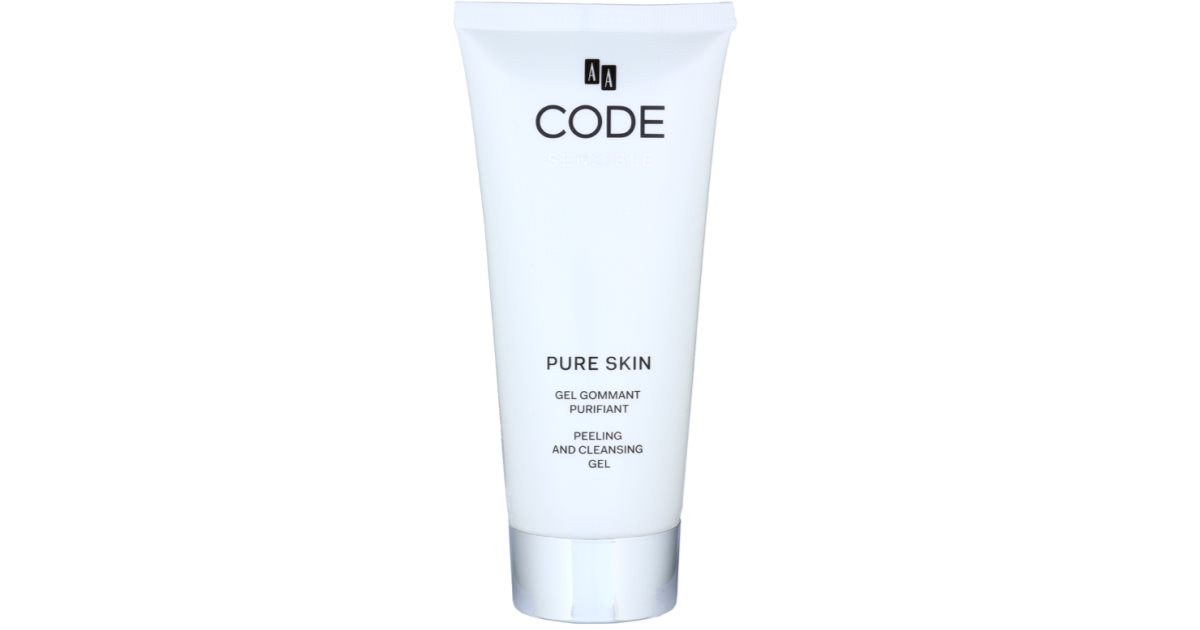 AA Cosmetics CODE Sensible Pure Skin gel nettoyant exfoliant pour peaux ...