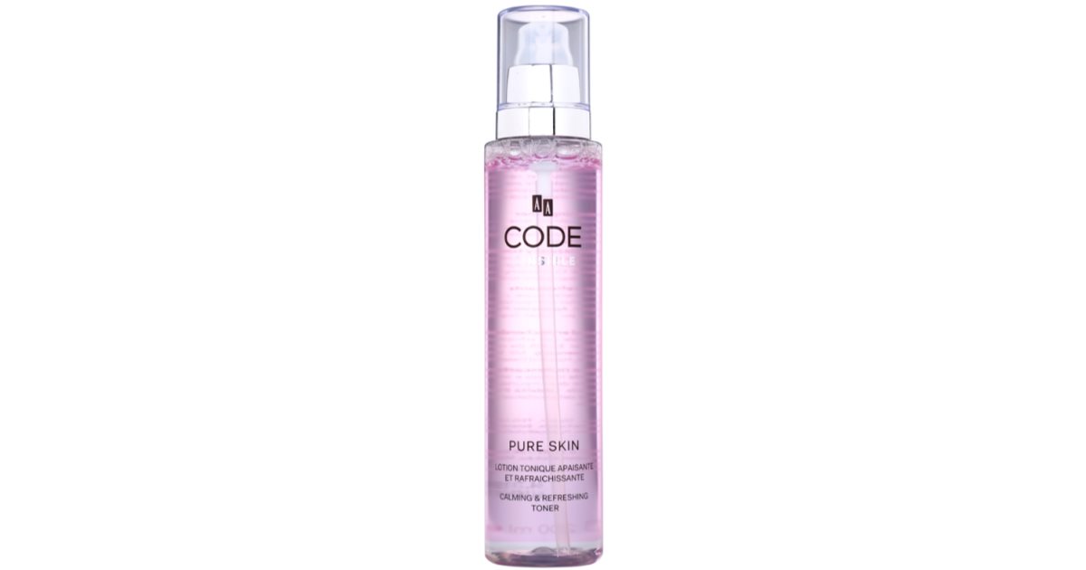 AA Cosmetics CODE Sensible Pure Skin lotion tonique apaisante | notino.fr