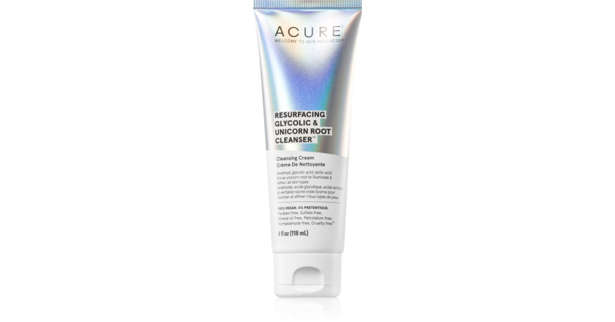 ACURE Resurfacing Glycolic & Unicorn Root cleansing cream for the face ...