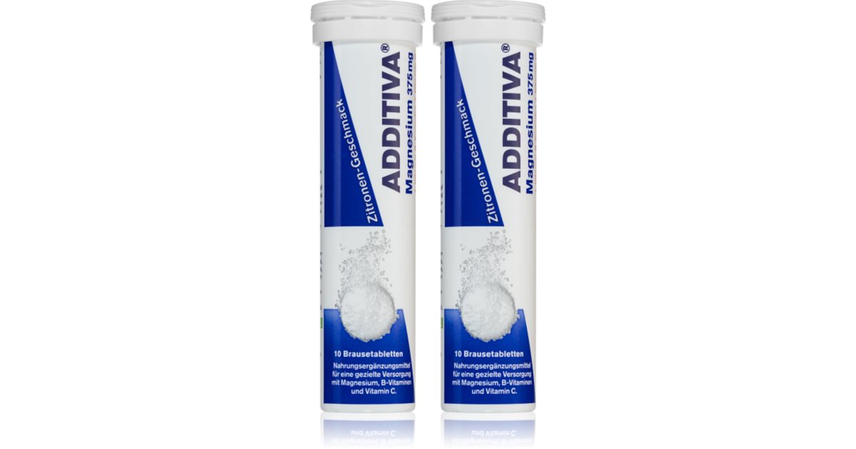 Additiva Magnesium 375 mg + B-complex + vitamin C šumivé tablety s ... Additiva Magnesium 375 mg + B-complex + vitamin C šumivé tablety s ...