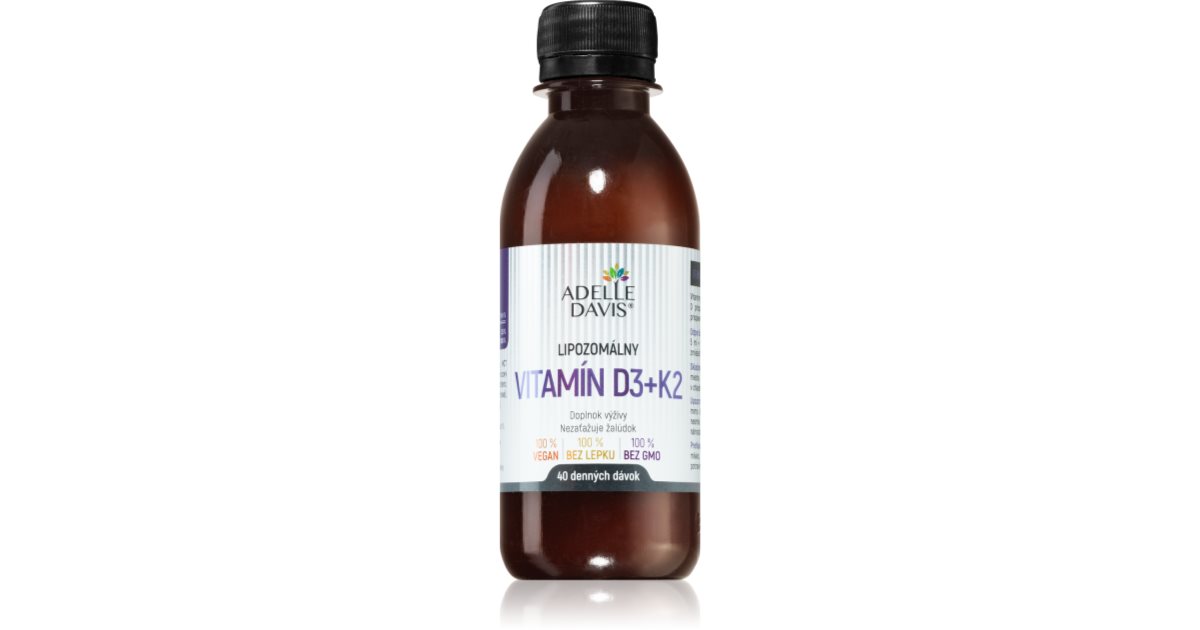 Adelle Davis Lipozomálny vitamín D3 + K2 perorálny roztok s vitamínmi ...