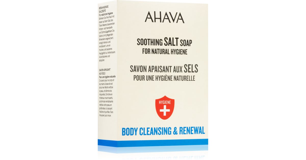 AHAVA Hygiene+ Soothing Salt Soap tuhé mýdlo pro zklidnění pokožky ...