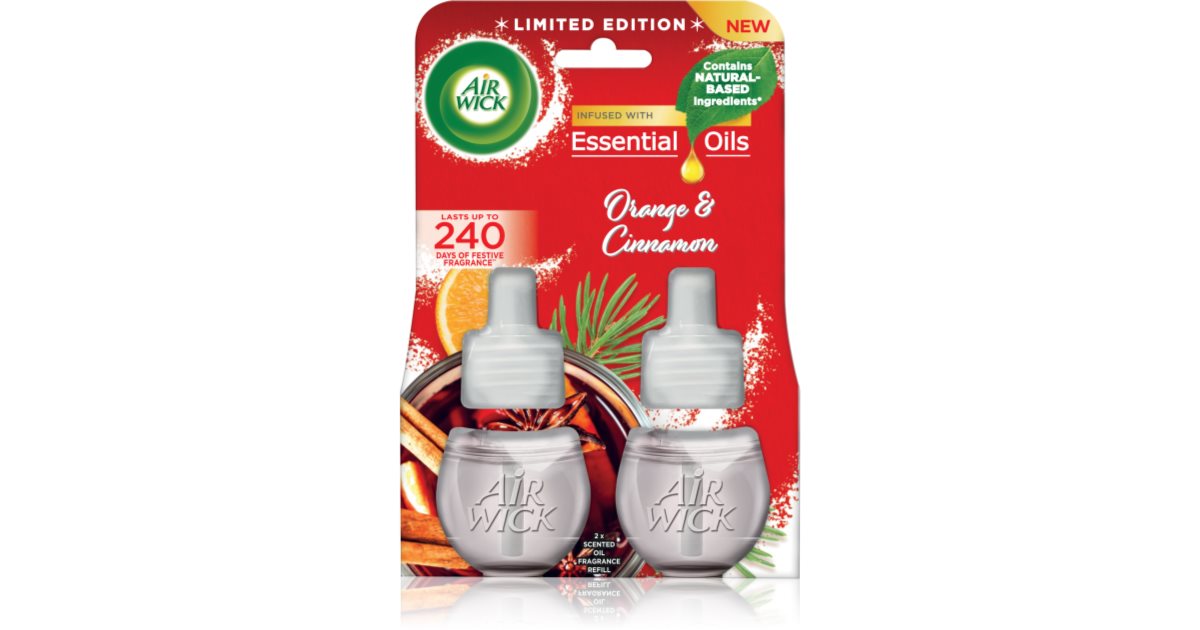 Air Wick Electric Magic Winter Orange & Cinnamon genopfyldning af diffusionsapparat Dobbelt ...