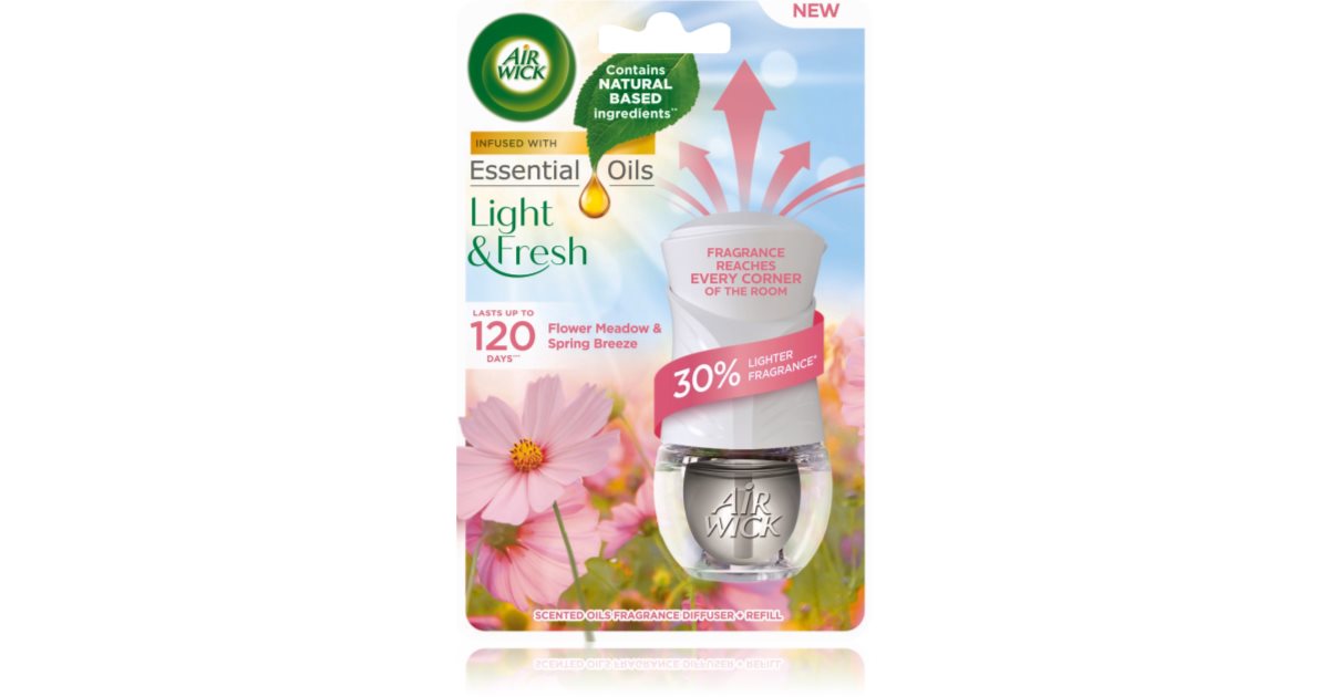 Air Wick Light & Fresh Flower Meadow & Spring Breeze electric air freshener with refill | notino.ie