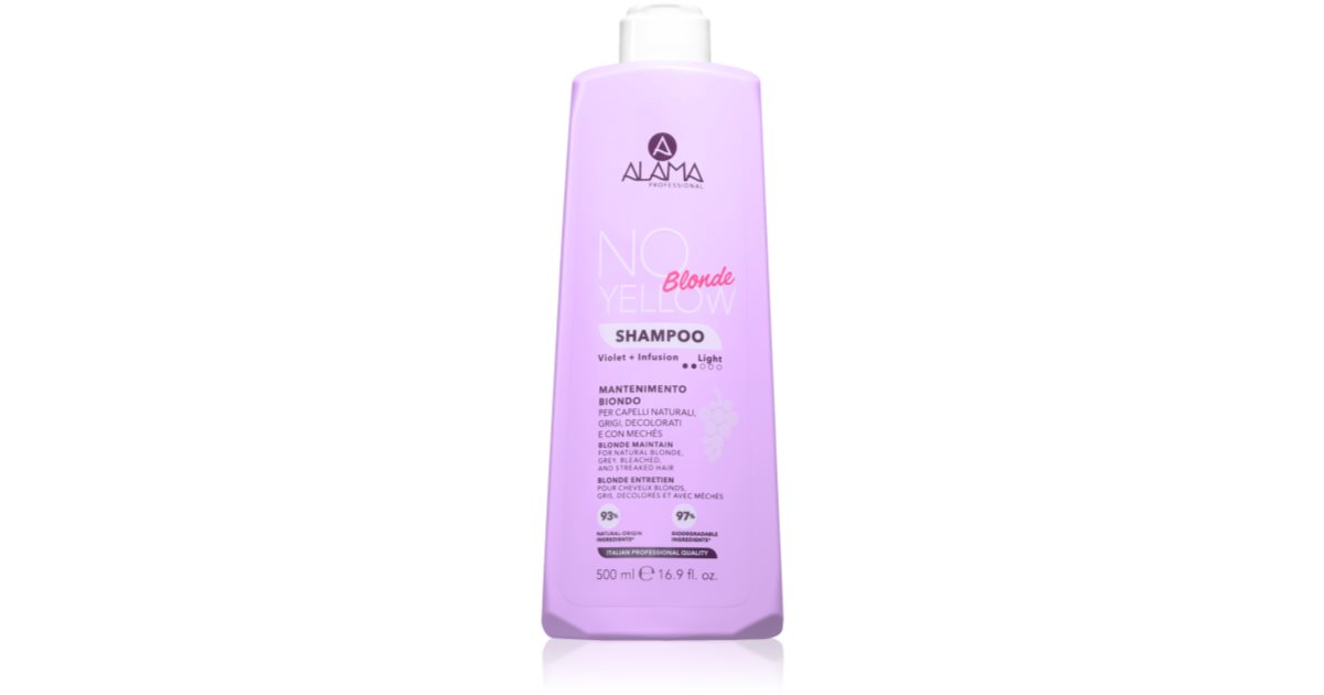 Alama Professional No Yellow Blonde shampoo for yellow undertones ...