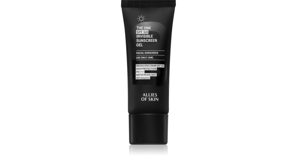Allies of Skin Deluxe The One SPF 50 Invisible Sunscreen Gel Face Sun ...