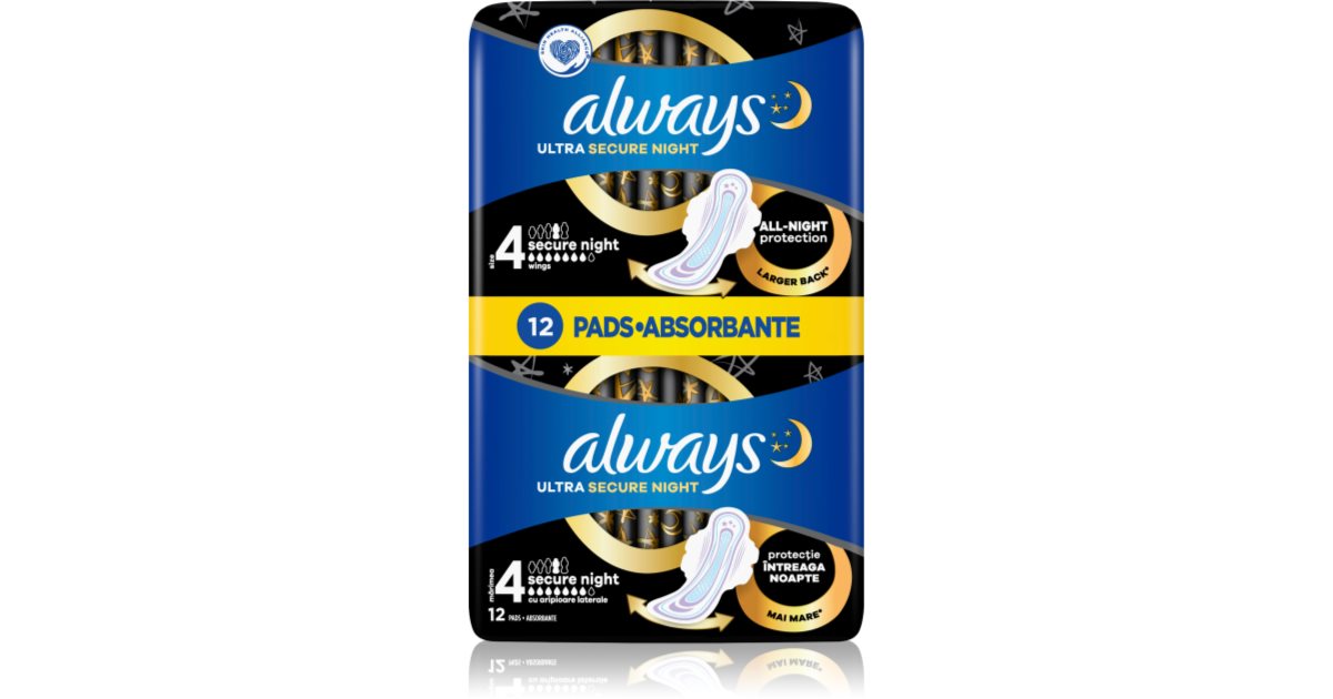 Always Ultra Secure Night санитарни кърпи | notino.bg