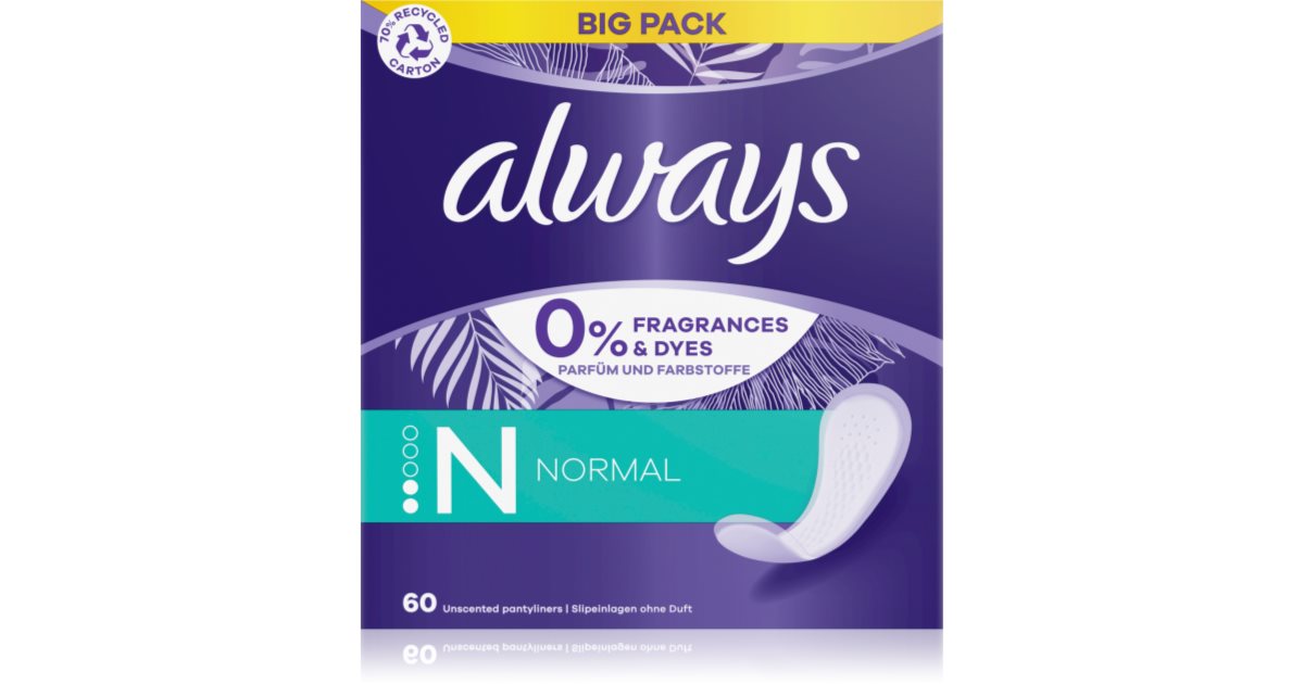 Always Daily Fresh Normal slipové vložky bez parfemace | notino.cz