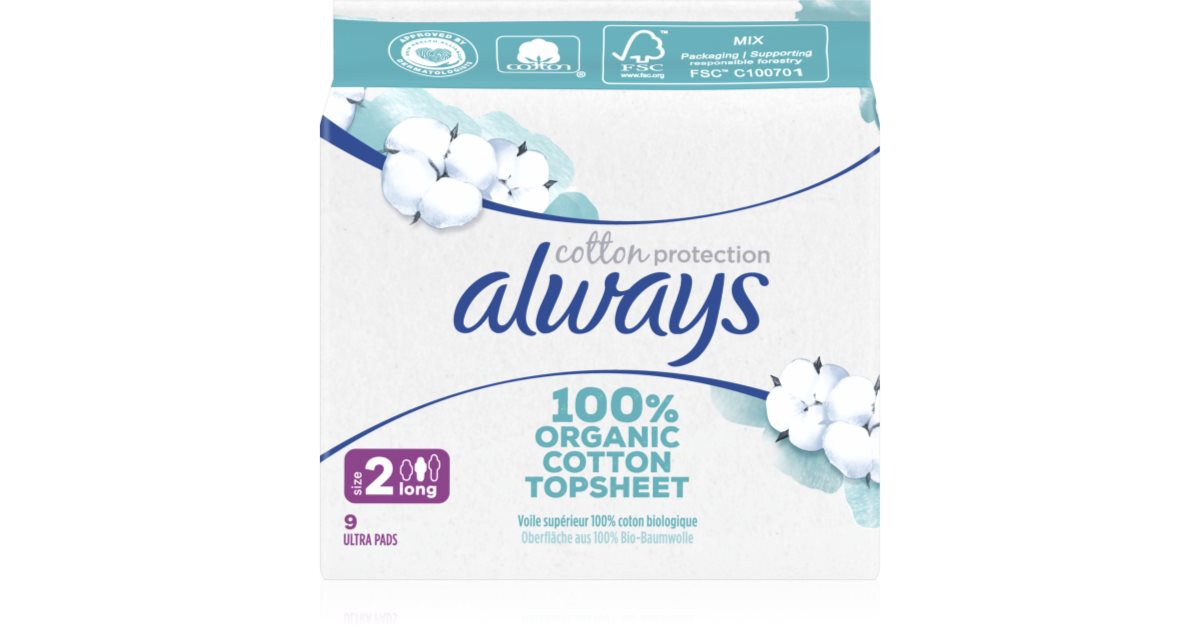 Always Cotton Protection Long sanitary towels fragrance-free | notino.co.uk