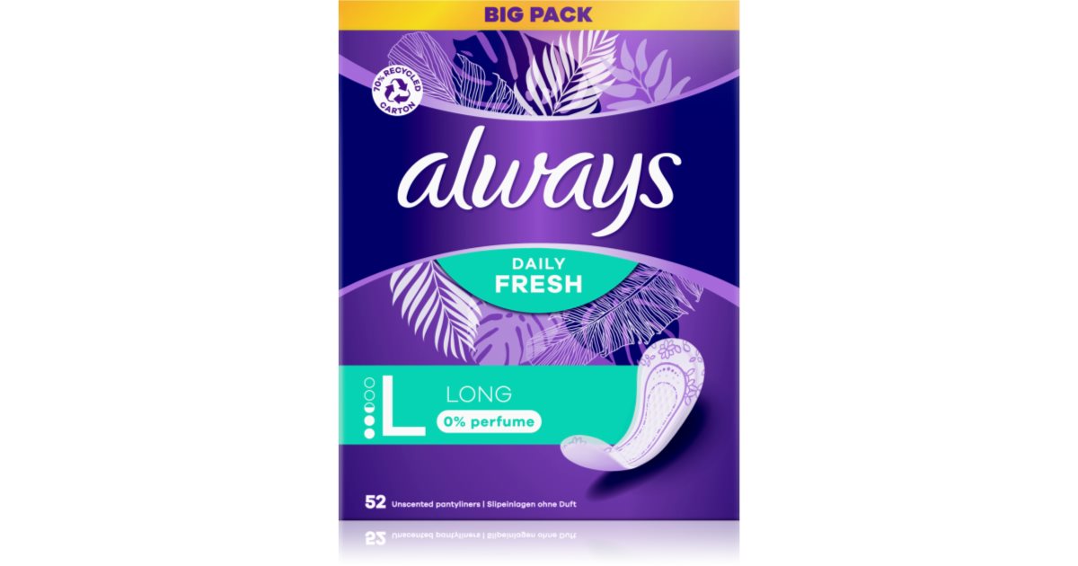 Always Daily Fresh Long toallitas íntimas sin perfume | notino.es