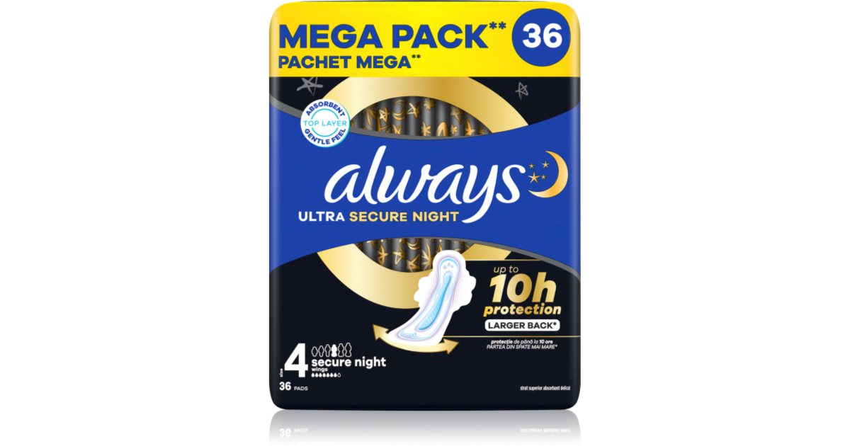 Always Ultra Secure Night Size 4 vložky na noc | notino.cz