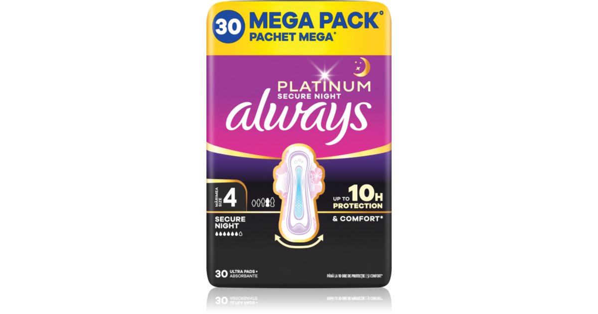 Always Platinum Secure Night Size 4 vložky na noc | notino.cz
