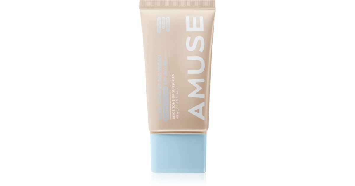 AMUSE Beige Tone-Up 365 Vegan Sunscreen fluide solaire teinté pour un ...