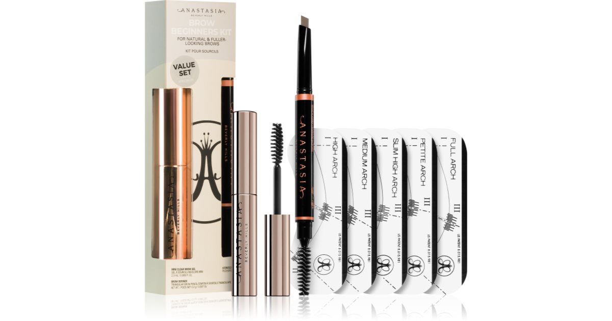 Anastasia Beverly Hills Brow Beginners Kit Set Eyebrow shade Taupe ...