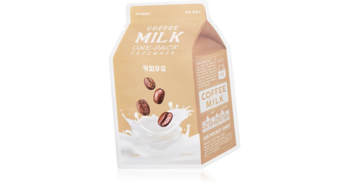 A’pieu One-Pack Milk Mask Coffee plátýnková maska s hydratačním a ...