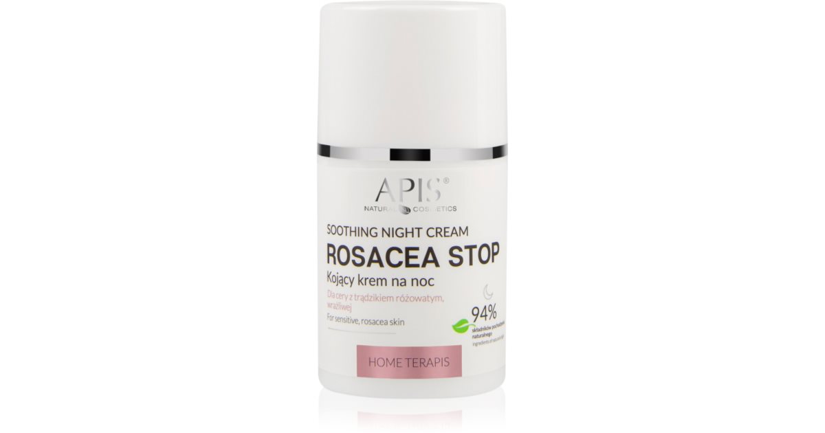 Apis Natural Cosmetics Rosacea-Stop crème de nuit apaisante pour peaux ...