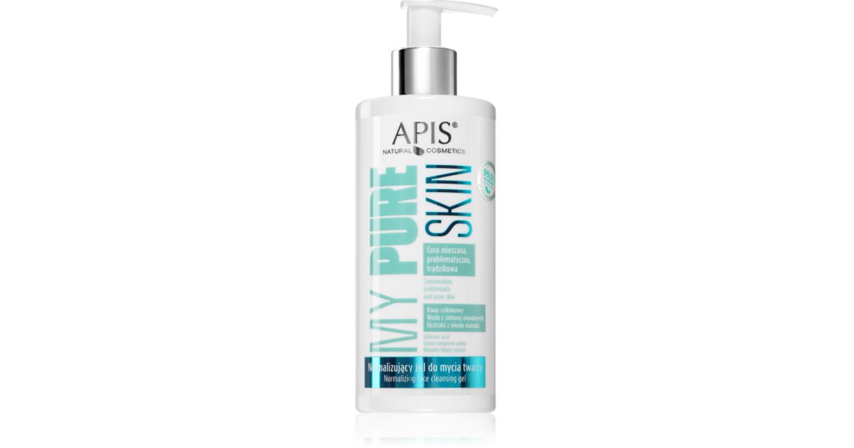 Apis Natural Cosmetics My Pure Skin Normalizing Gel Cleanser for the ...