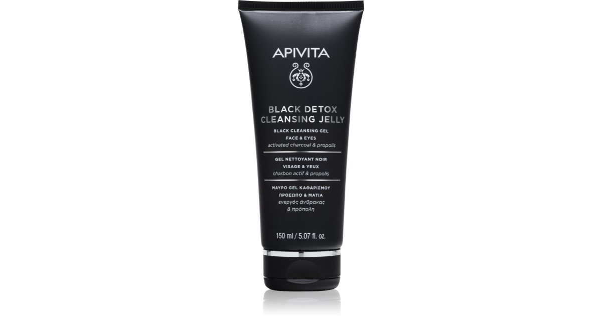 Apivita Cleansing Black Detox Cleansing Gel gel detergente con carbone ...