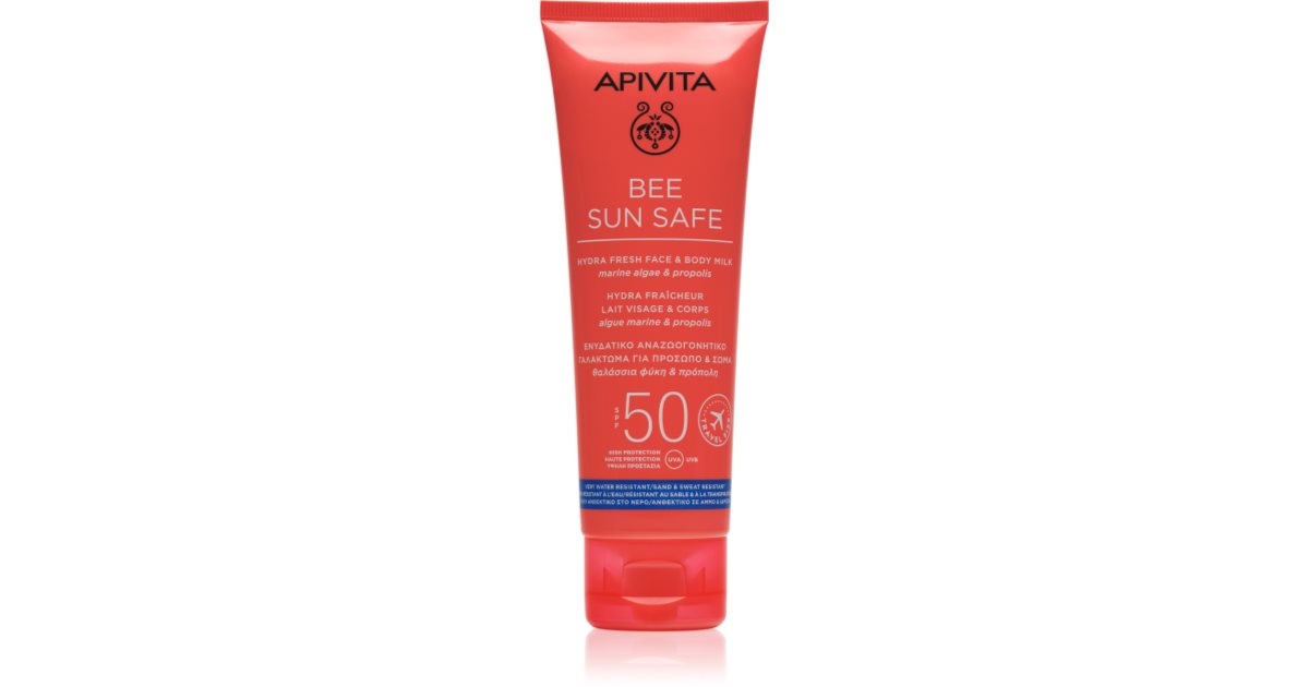 Apivita Bee Sun Safe Hydra Fresh Milk SPF50 Sun Lotion for Face and ...