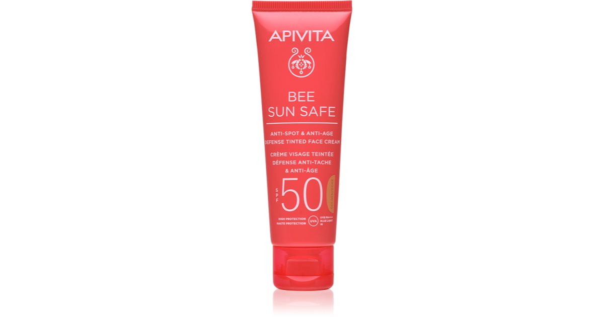 Apivita Bee Sun Safe Anti-Spot and Anti-Age Tinted Face Cream SPF50 ...