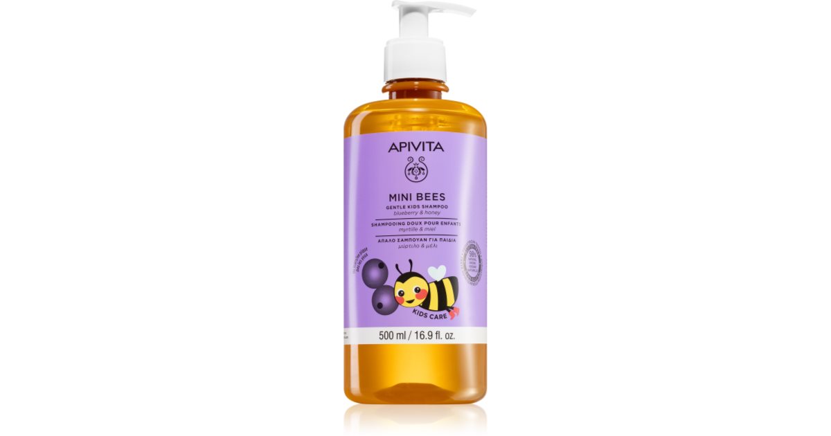Apivita Mini Bees Gentle Kids Shampoo Blueberry & Honey Shampoo for ...