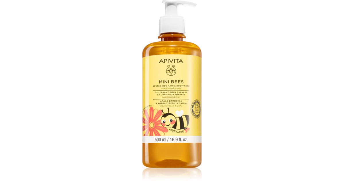 Apivita Mini Bees Gentle Kids Hair&Body wash Calendula&Honey gel lavant ...