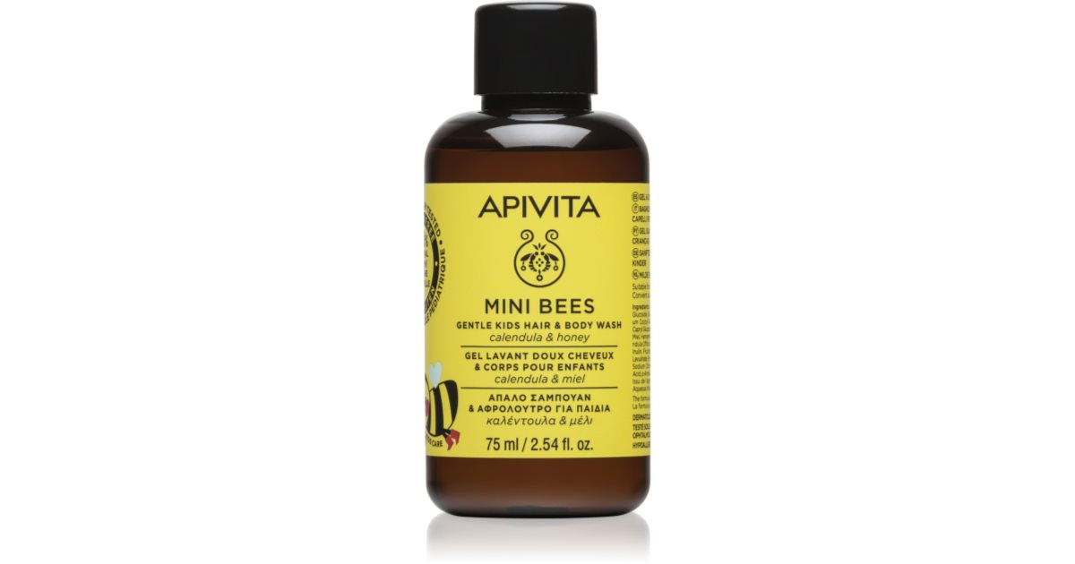 Apivita Mini Bees Gentle Kids Hair&Body wash Calendula&Honey gel de ...